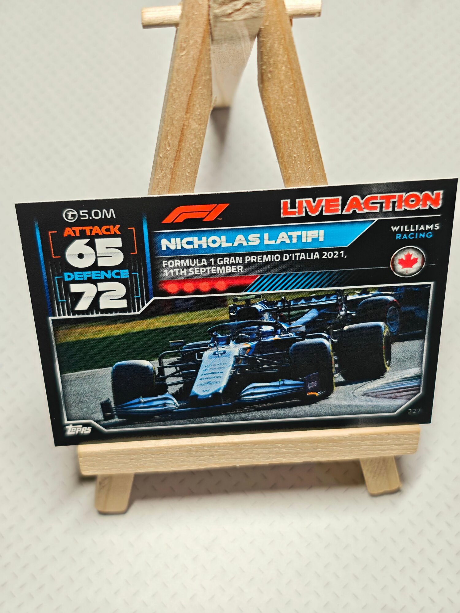 Коллекционная карточка Topps F1 Turbo ATTAX в горизонтальном стандартном формате