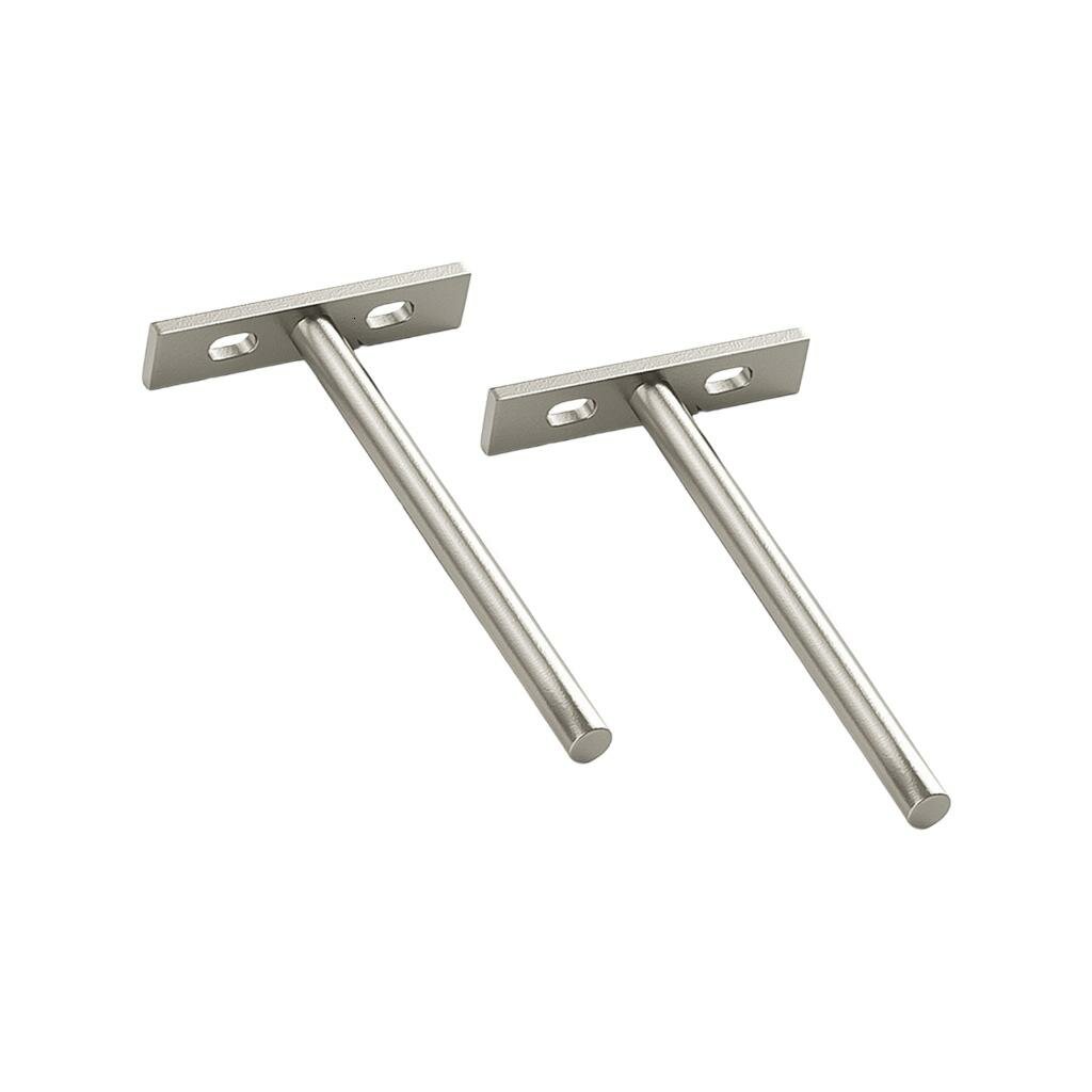 Кронштейны для полки металлические регулируемые, 5-дюймовый никелевый цвет
