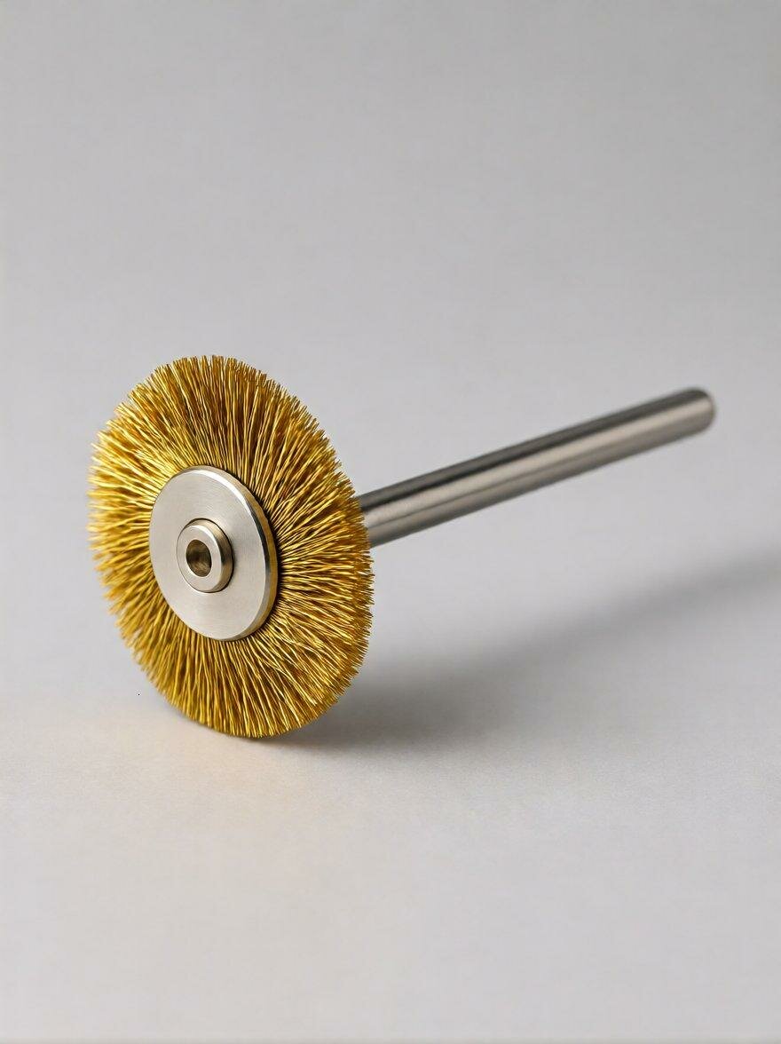 Медные щетки с проволочным колесом, 10 шт, хвостовик 3 мм, Плоская медная проволока bru