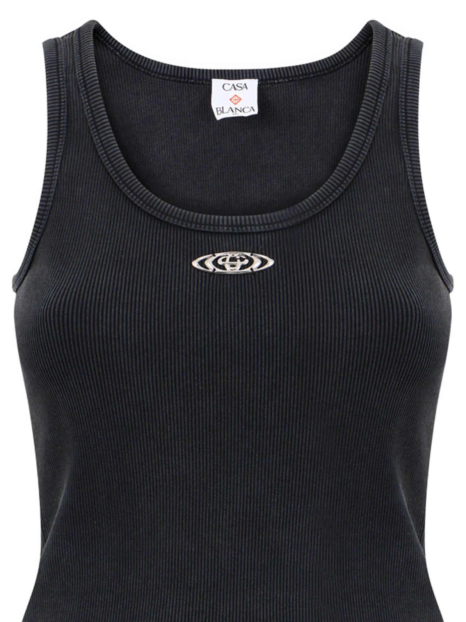 Топ Casablanca Ribbed logo tank top, размер 40 — фото 1