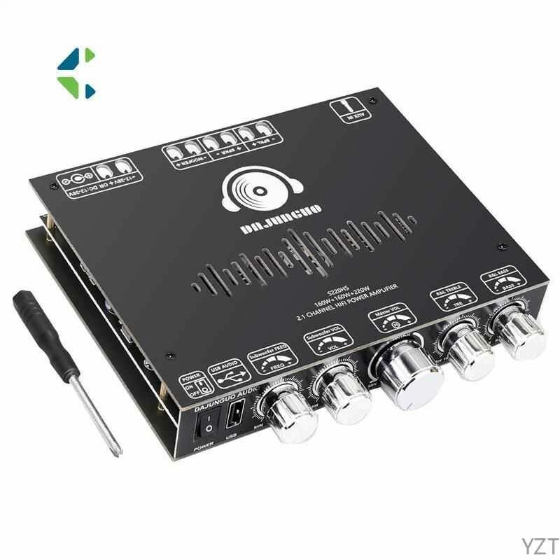 (X M P Q) S220HS Плата усилителя мощности Bluetooth, 2.1-канальный TDA7498E 160 Втx2 + 220 Вт, модуль звука 12-38 В
