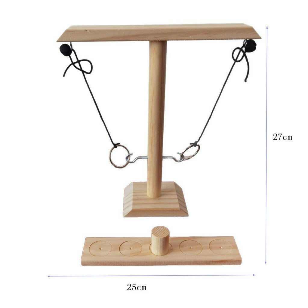 Экологичный деревянный кольцеброс с интерактивными функциями для семьи и друзей светло-коричневый 27 см
