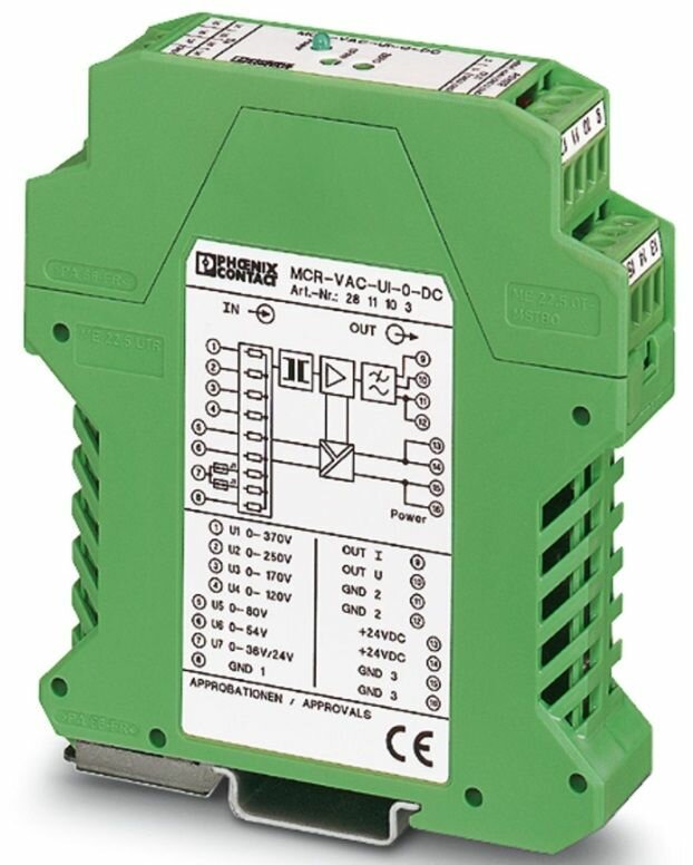 Преобразователь сигнала напряжения измерительный Phoenix contact MCR-VAC-UI-O-DC арт. 2811103