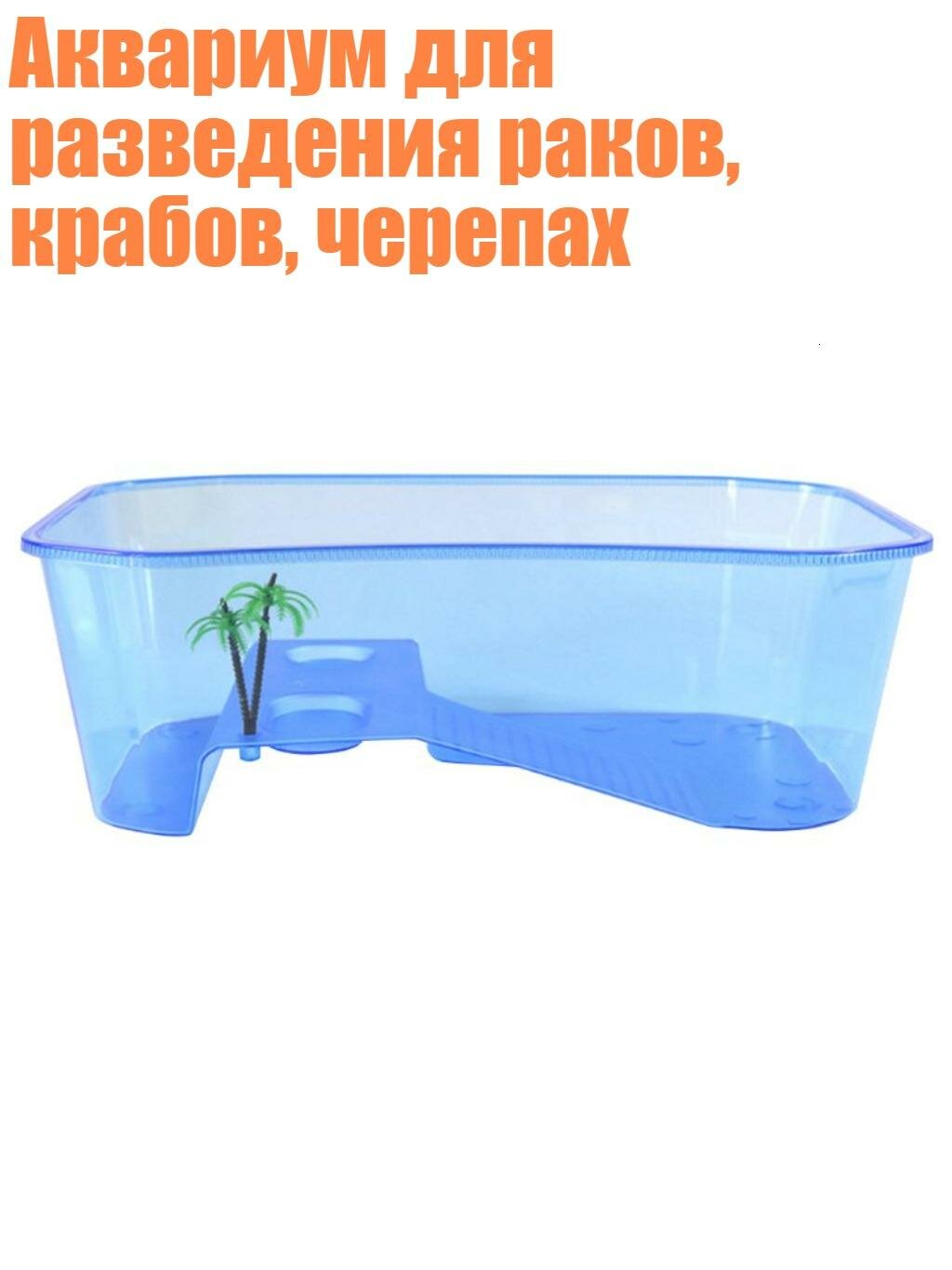 Аквариум для разведения раков, крабов, черепах, Синий