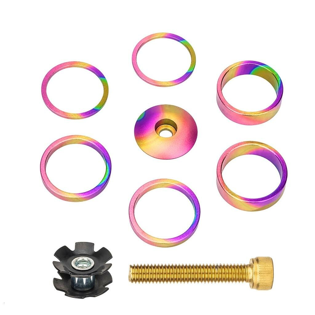 Комплект проставочных колец для вилки велосипеда с крышкой рулевой колонки и болтами, Цвет