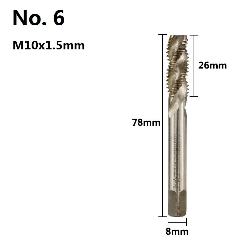 Метчик Spiral M10x1.5 No. 6, 78 мм