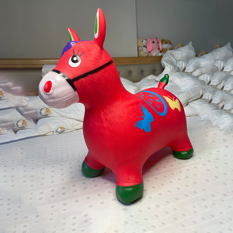 Надувная игрушка лошадь, прыгающая лошадь, прыгающий олень, экологически чистая резина, уличная музыкальная лошадка для малышей, прыгающее животное