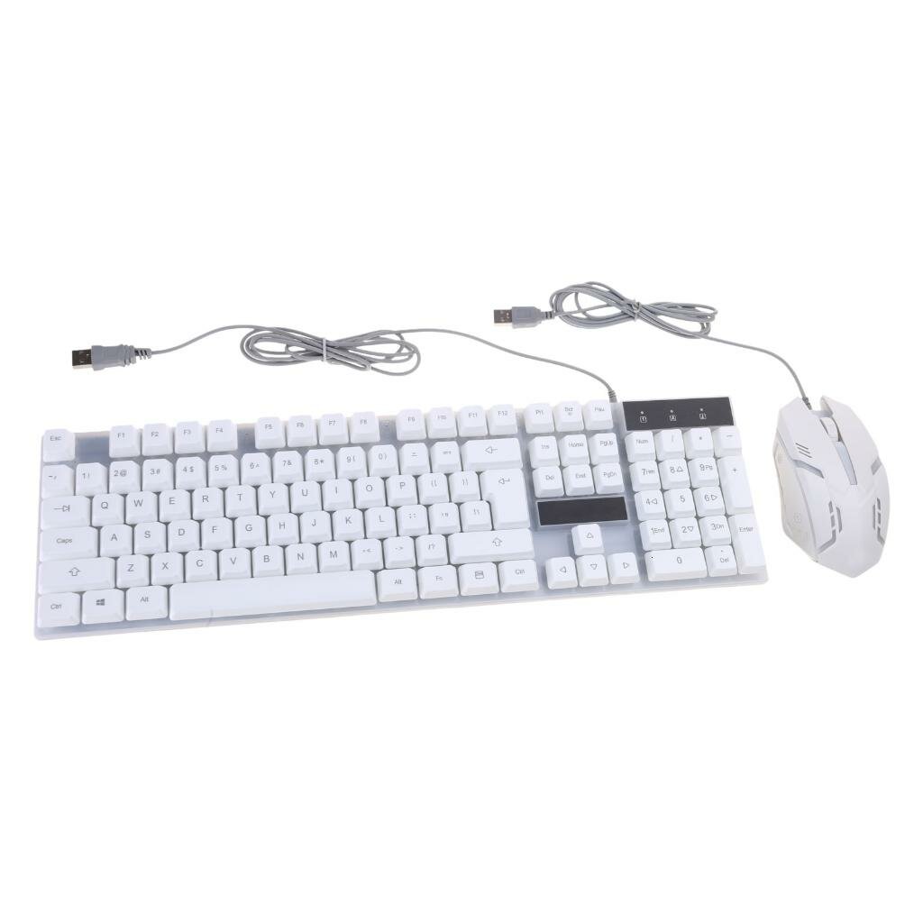 RGB игровая мышь и клавиатура, Белый