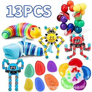 Игрушки антистресс-набор подарков для вечеринок 24-секционная цепочка кубик-антистресс виноградный шарик