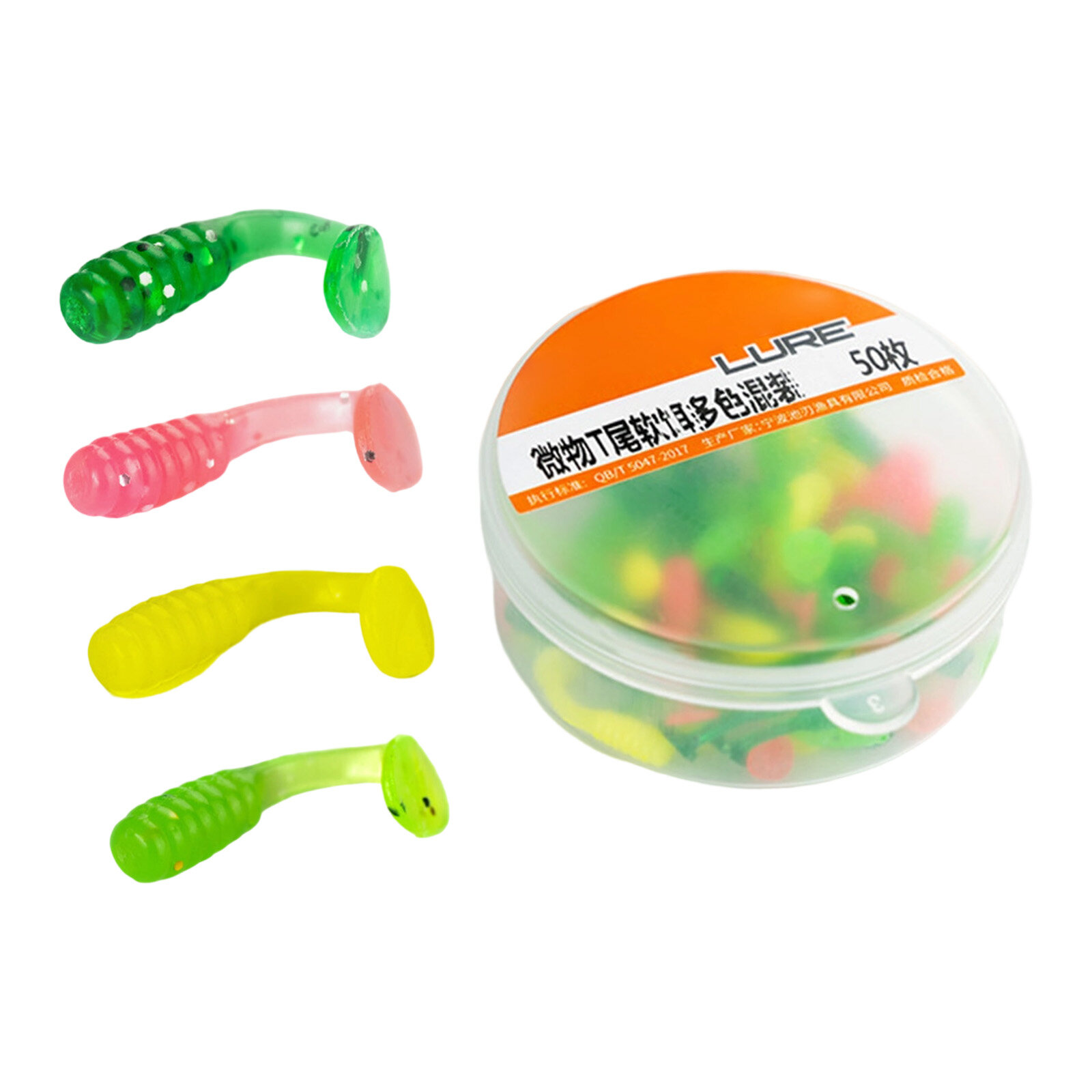 50 шт искусственные приманки с Т-образным хвостом для форели