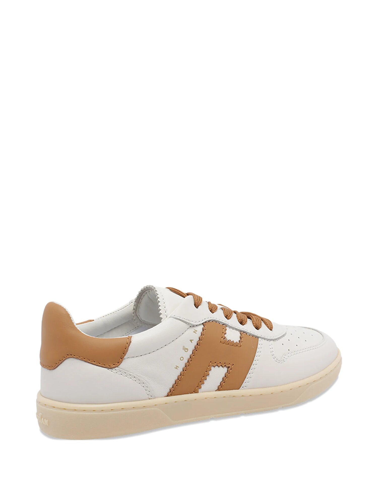 Кроссовки Hogan Logo leather cool sneakers, размер 37,5 EU, бежевый/белый — фото 1