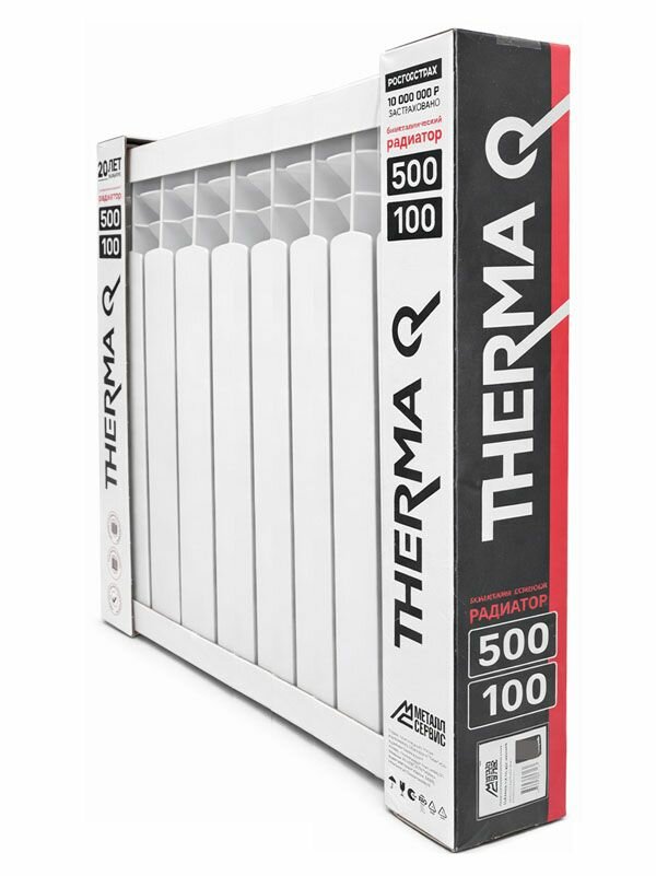 Радиатор биметаллический МС THERMA Q ECO 500/100 9 секций 1431Вт (пр-во Россия)