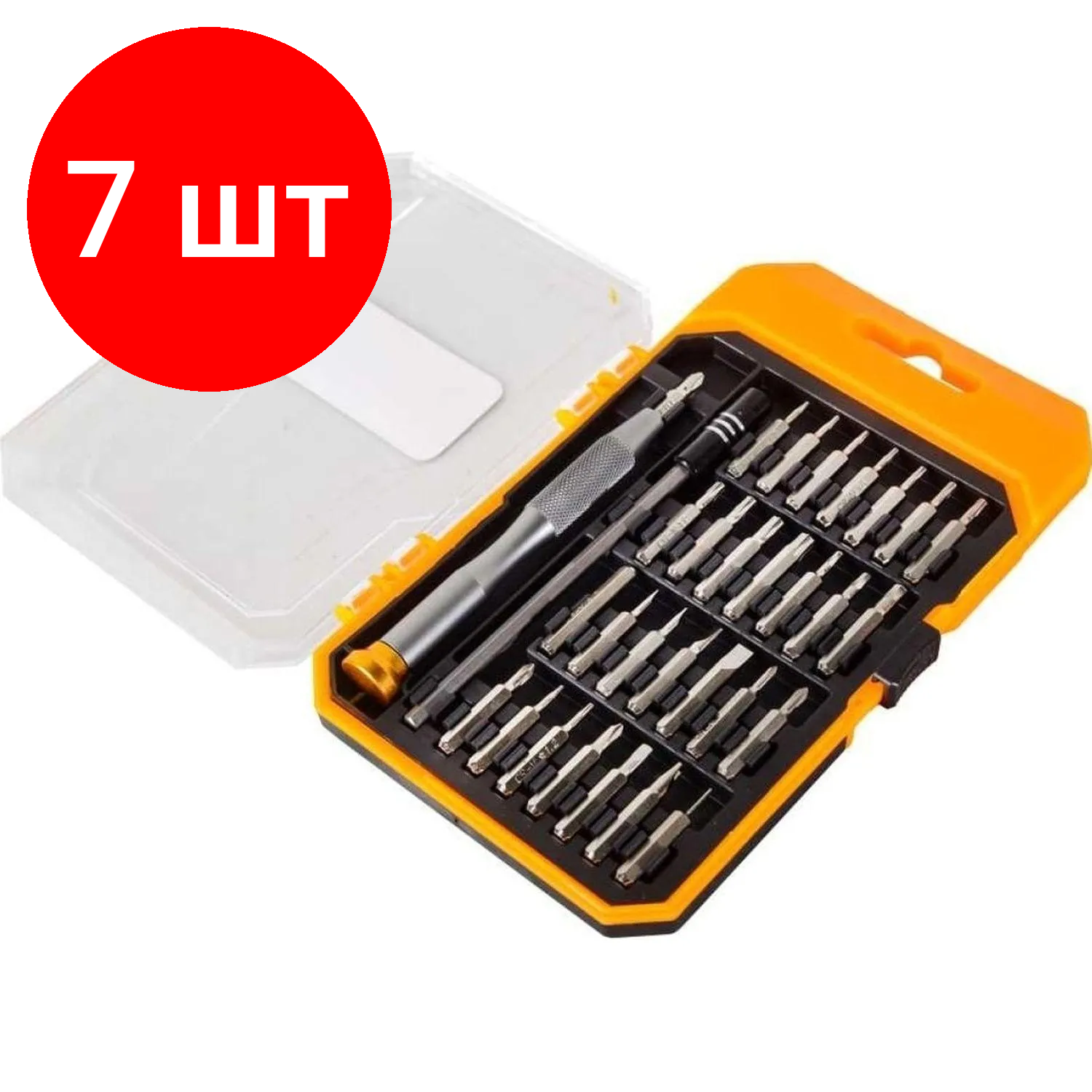 Комплект 7 штук, Отвертка прецизионная с набором насадок, 31 предмет в кейсе Вихрь