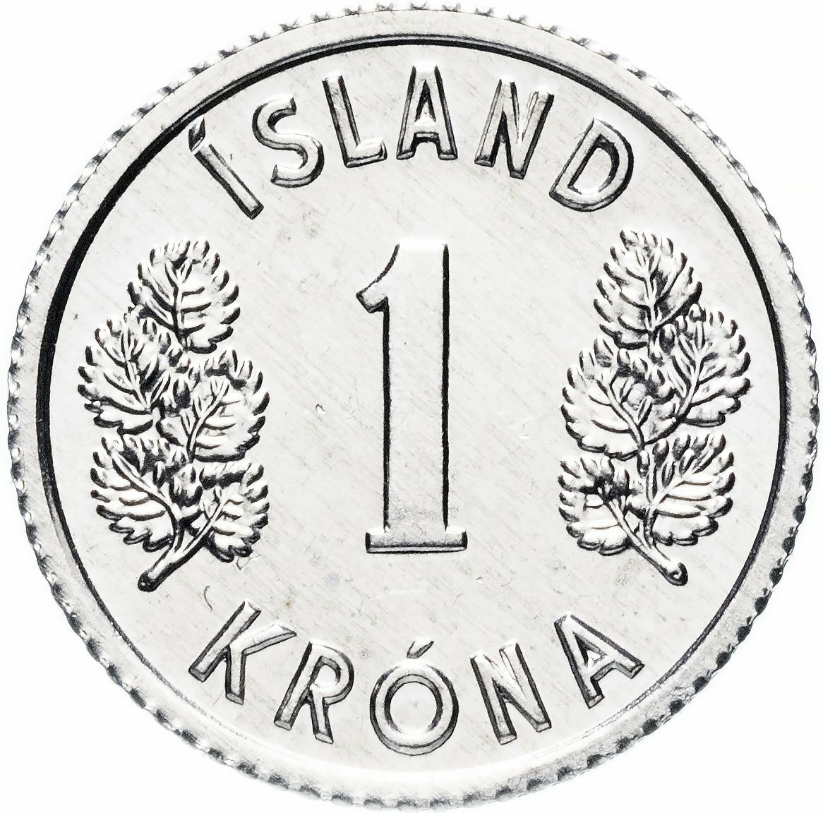 Исландия 1 крона crown 1976-1980, Алюминий, в сохранности AU