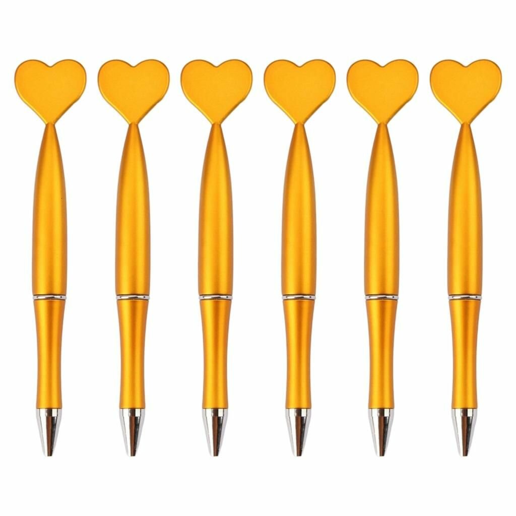 6x/set 1,0 мм писательские ручки в форме сердца в форме Barkpoint Journaling для Office, Золото