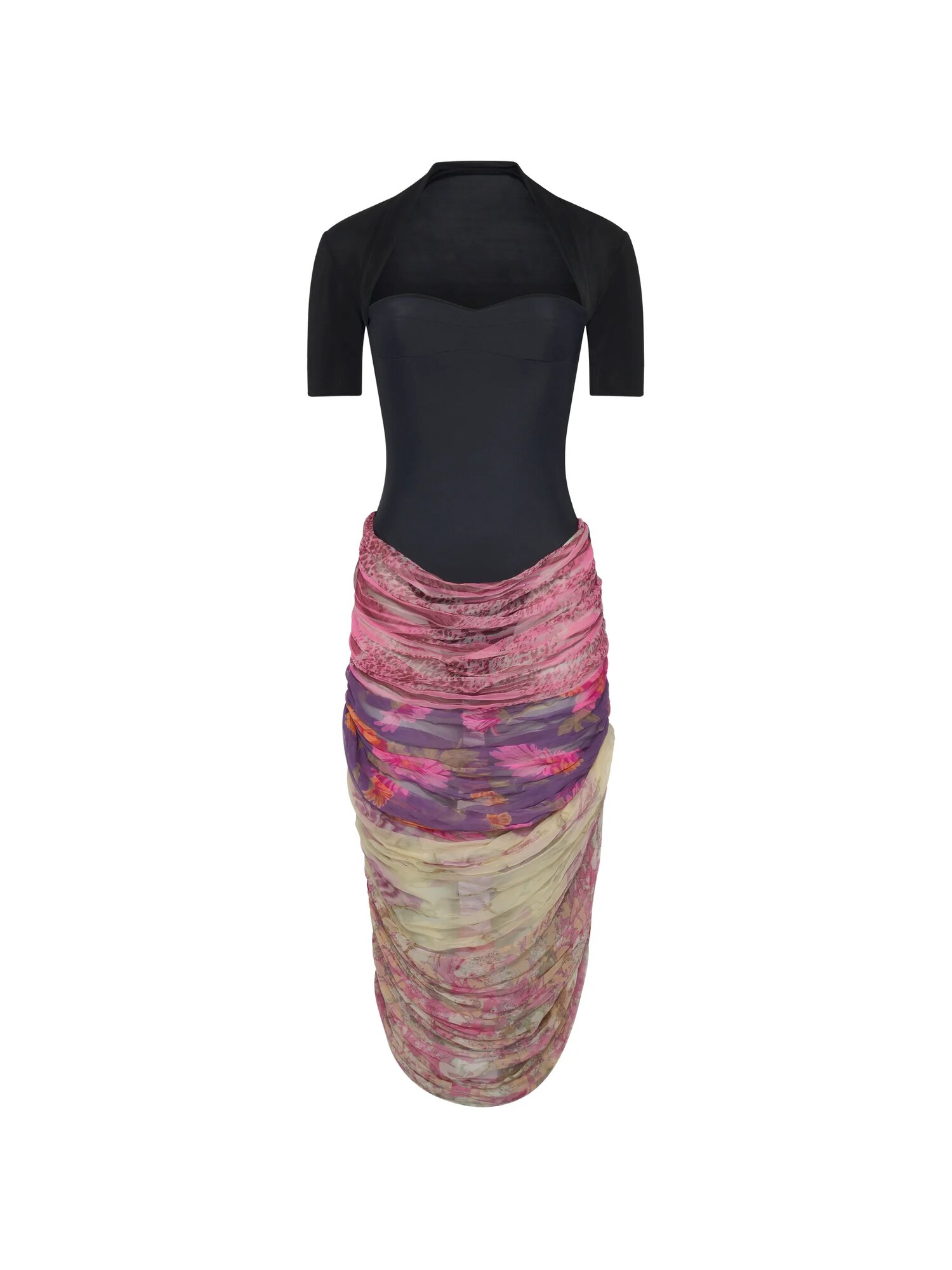 Платье Draped floral midi dress