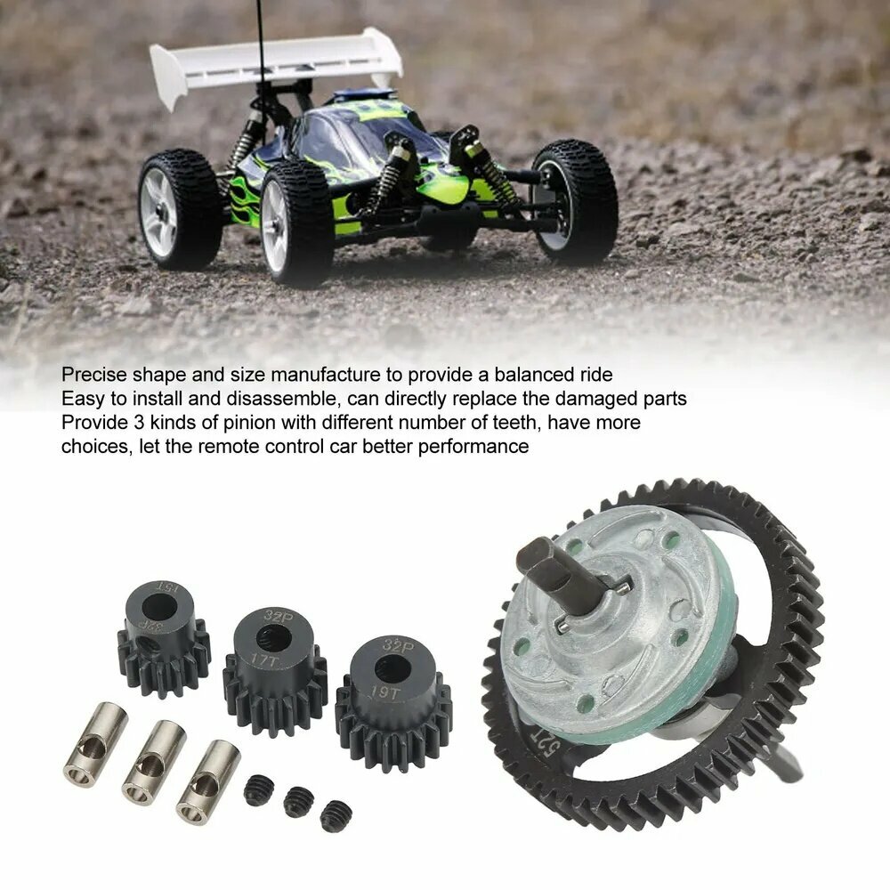 Дифференциальный редуктор RC 52T, увеличенная производительность, для RC автомобилей Traxxas
