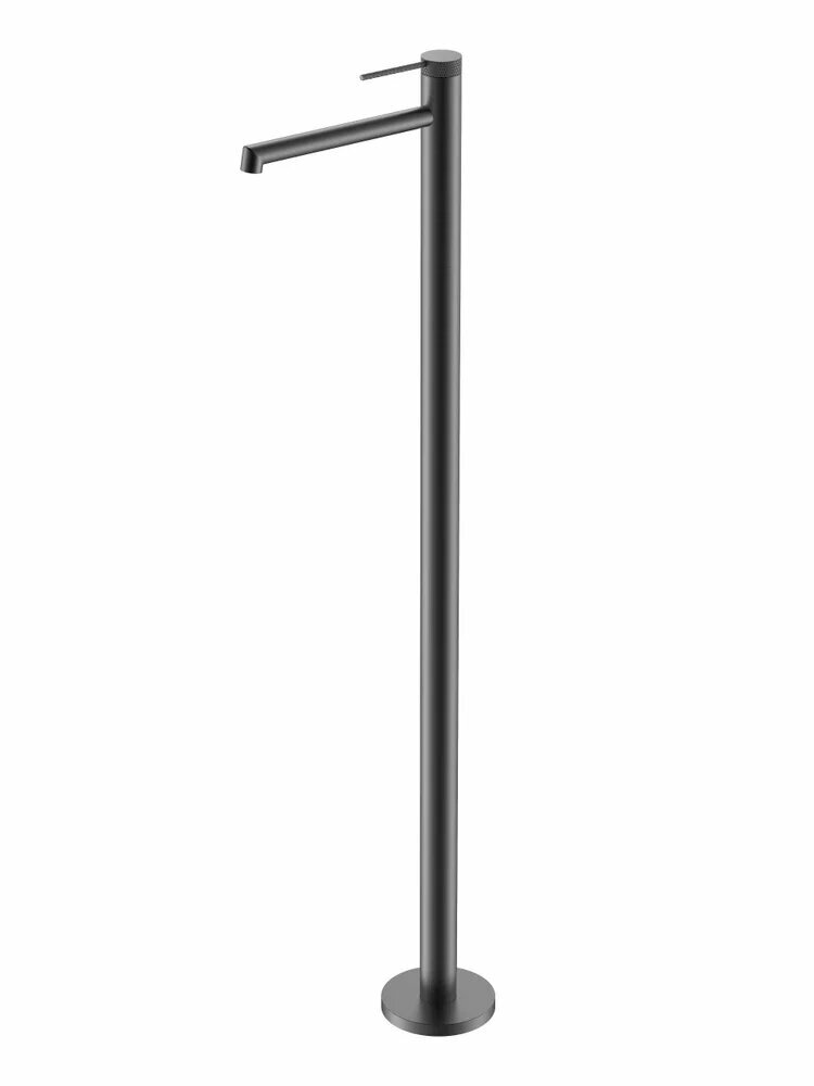 Напольный смеситель для раковины Vincea Rim VFBF-2R1GM С внутренней частью, вороненая сталь, матовый, латунный, с функцией экономии расхода