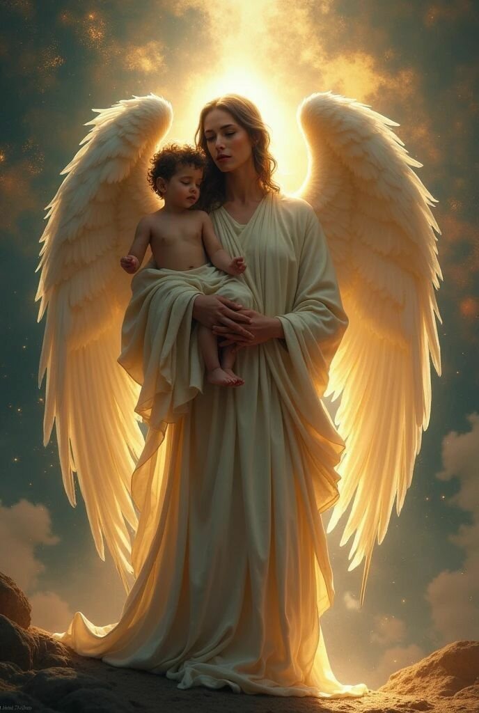 Алмазная живопись"Ангел-хранитель", 5D, круглая, 40x50 см. Производитель: Brose Art.