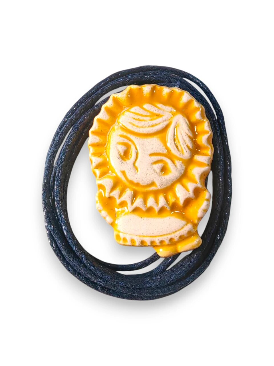 Аромакулон девочка-солнышко керамический со шнурком, жёлтый, 1 шт.