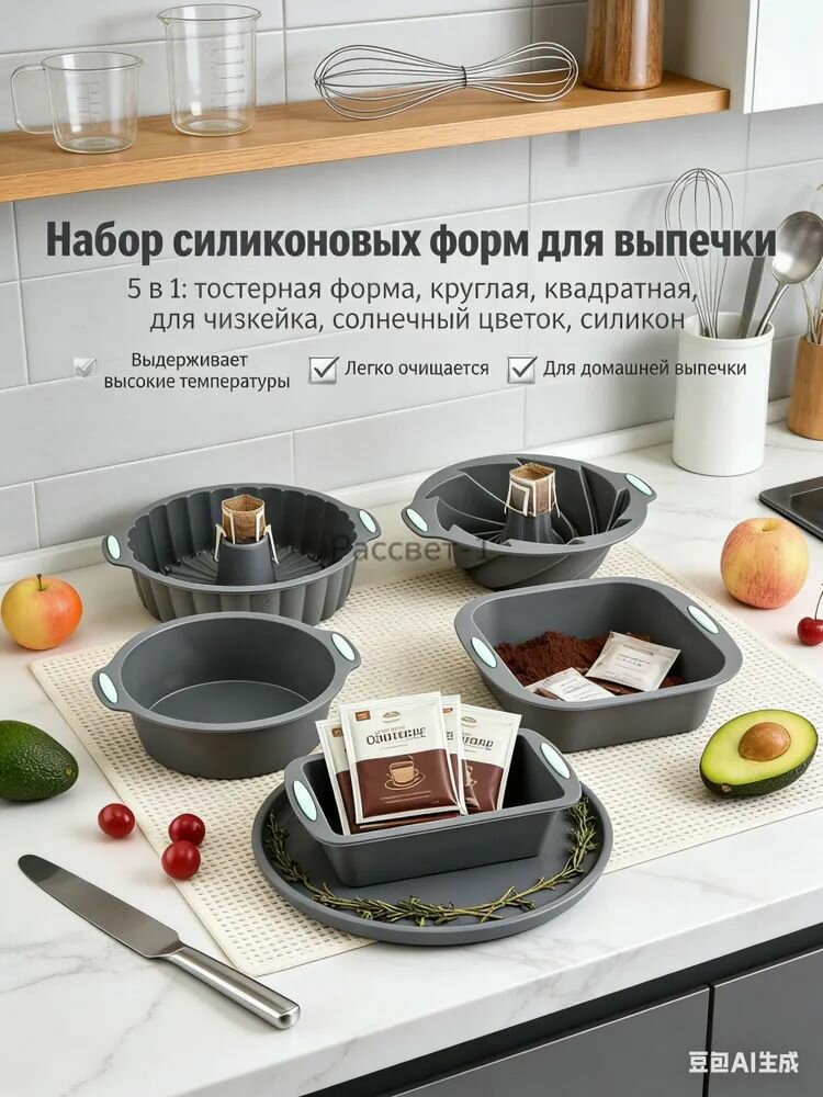 Форма для выпечки, Круглая, 5 шт