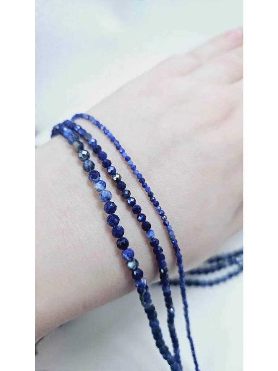 Содалит огранка бусины 4 мм, нить 38-39 см