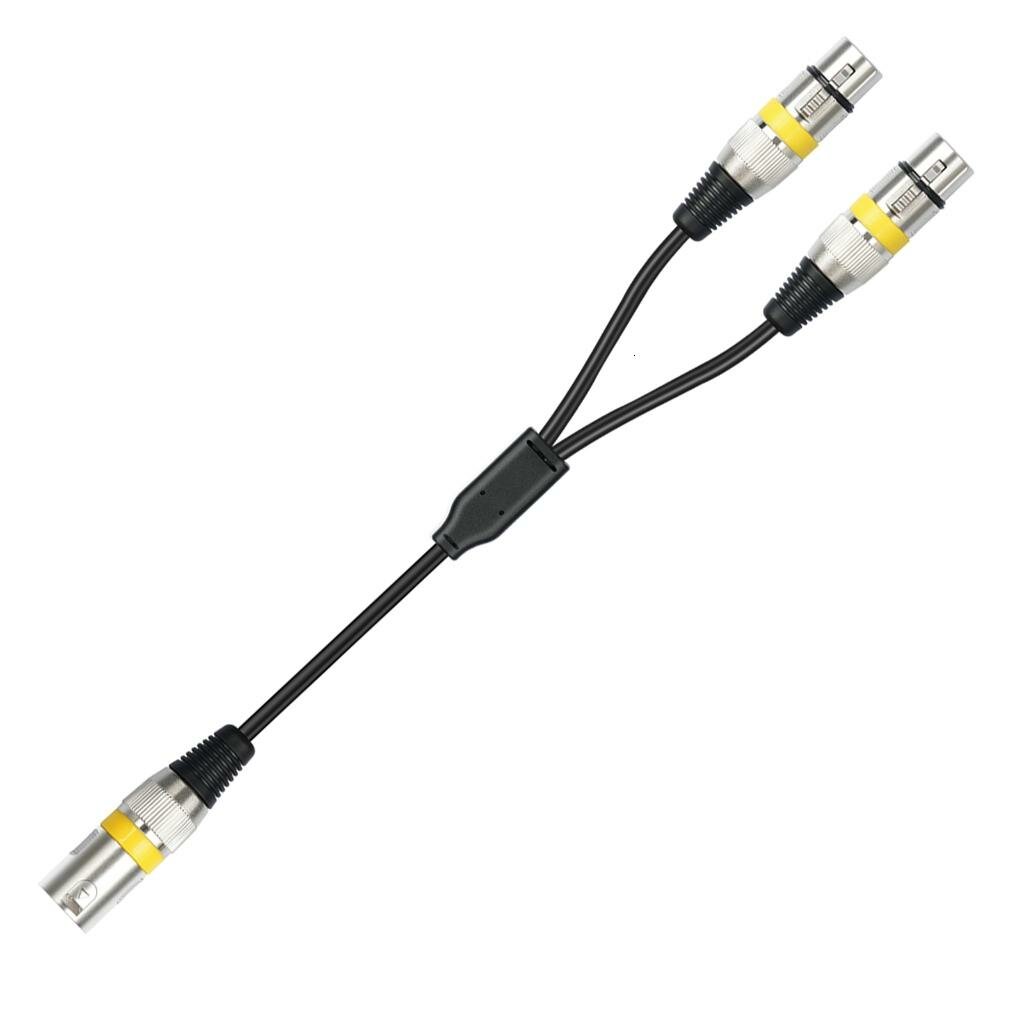 Разветвитель 3Pin мама на двойной 3Pin папа, 50 см, Желтый