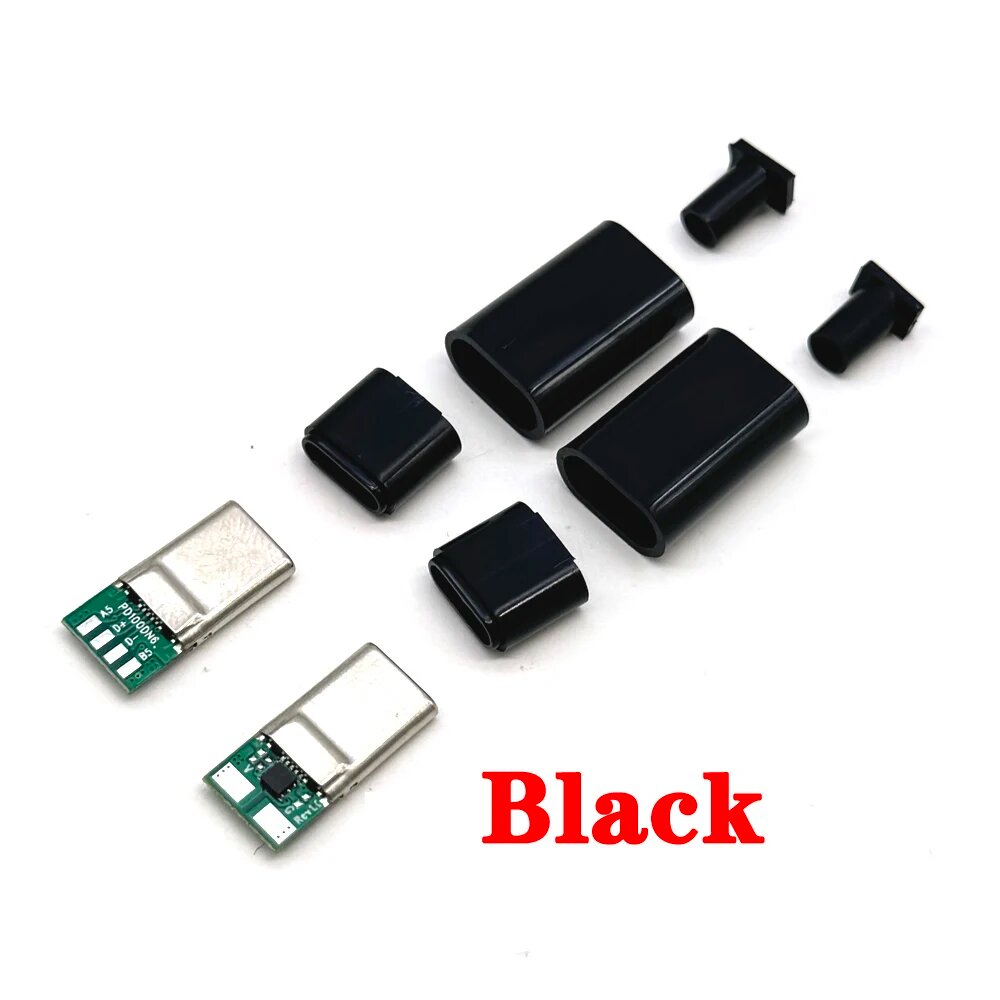 USB Type-C разъем 16Pin, черный, 3шт