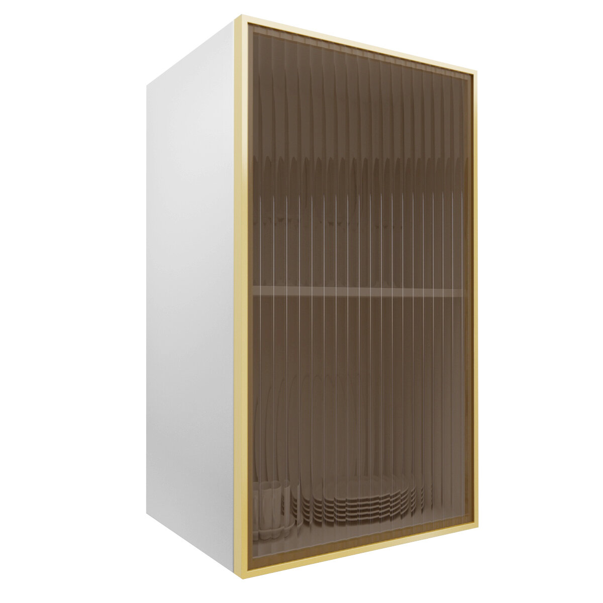 Фасад из алюминиевого профиля со стеклом Aluminum Glass 44,7х70х2 см, золото браш/мору бронза