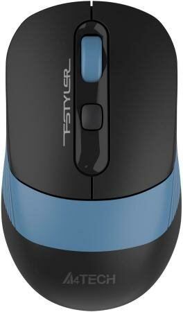 Мышь беспроводная A4Tech Fstyler FB10CS black/blue (оптическая, silent, BT/Radio, USB, 4but, 2000dpi)(FB10CS USB ASH BLUE)