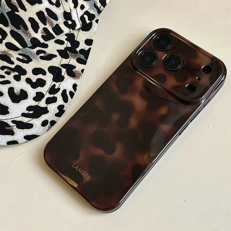 Чехол для iPhone 17 Promax, коричневый, леопард