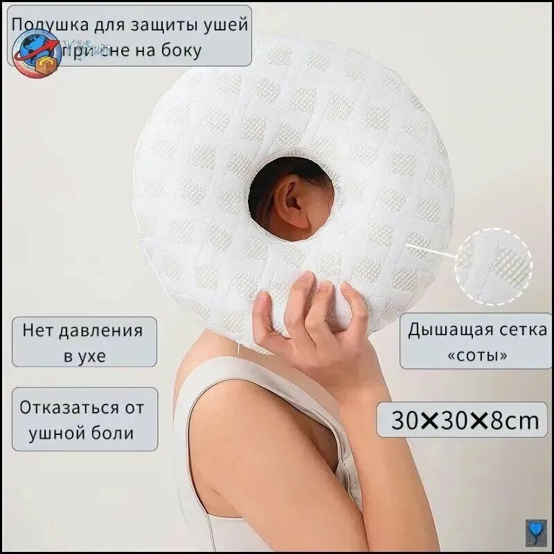 Подушка 30x30 см, Мягкая жесткость, Хлопковое волокно, Полиэстер