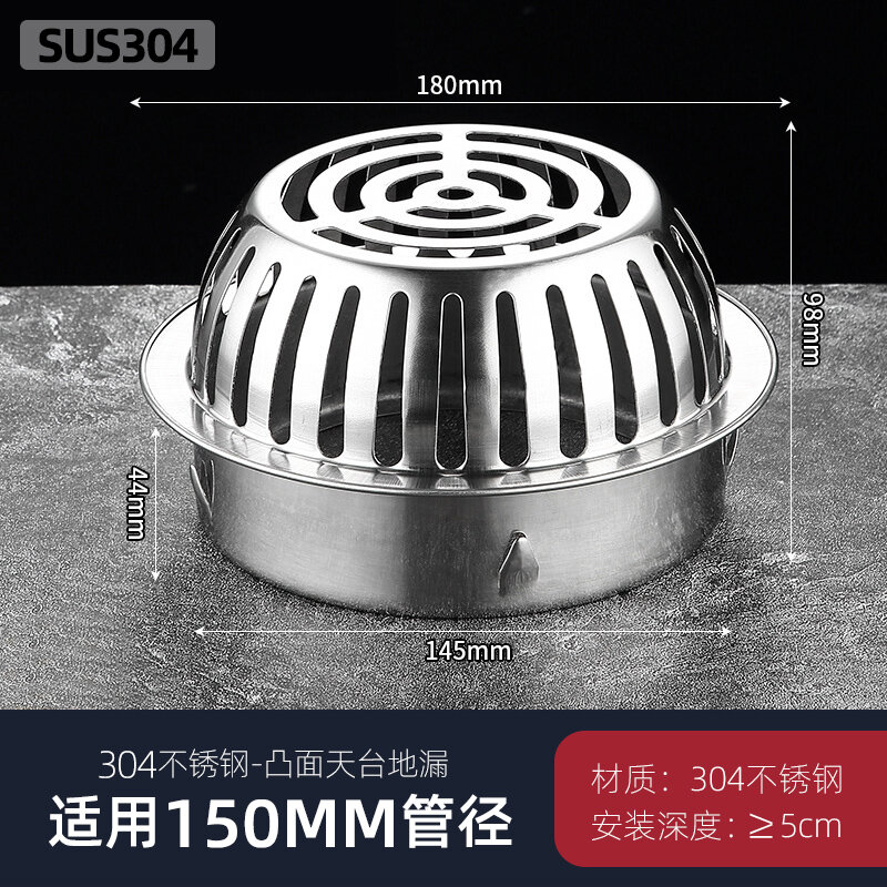Горячая распродажа304 Нержавеющая сталь крышка для дренажа на крыше, балконный фильтр для канализации, сетка для водостока из ПВХ, антизасоряющаяся сетка для дренажной трубы