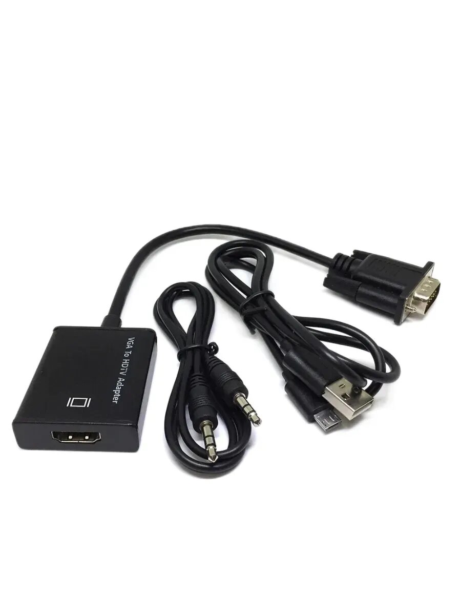 Конвертер VGA + 3,5mm audio jack to HDMI, HCV0201