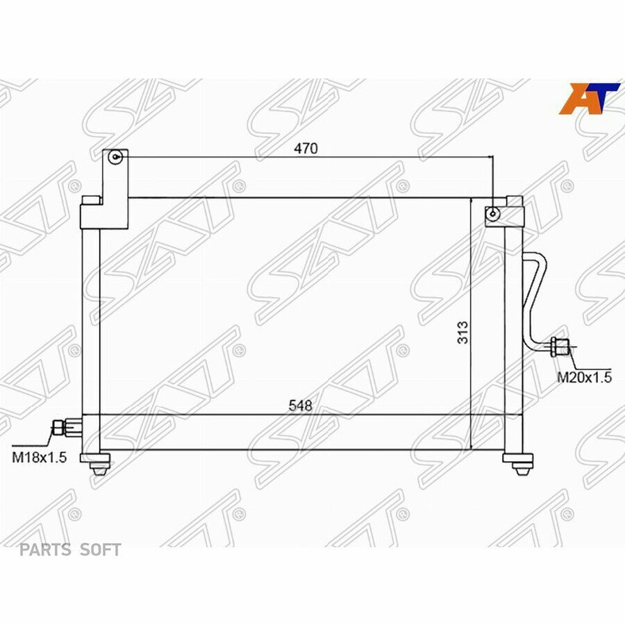 Радиатор кондиционера Daewoo Matiz 97-15 от официального дистрибьютора, SAT, артикул STDW103940