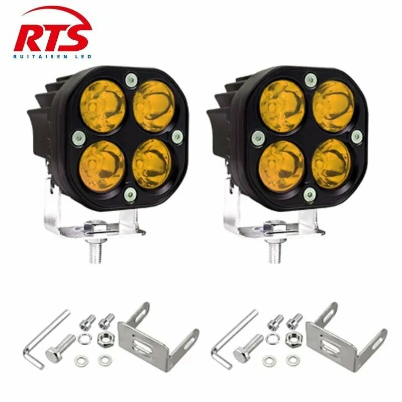RTSLED Прожектор автомобильный, 1 шт, арт. 1 шт желтая фара