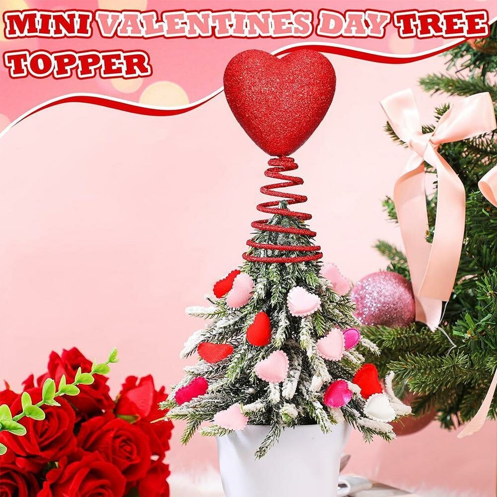 Красные сердечки звезда на пружине декор Валентины фигурка для дома