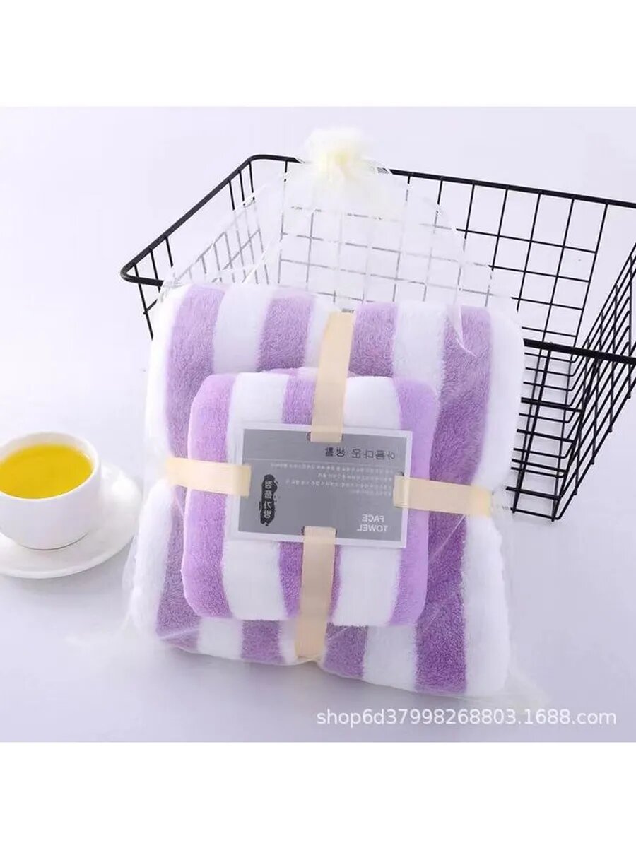 Полотенце коралловое флис-фиолетовый, 35*75см (Пояс)