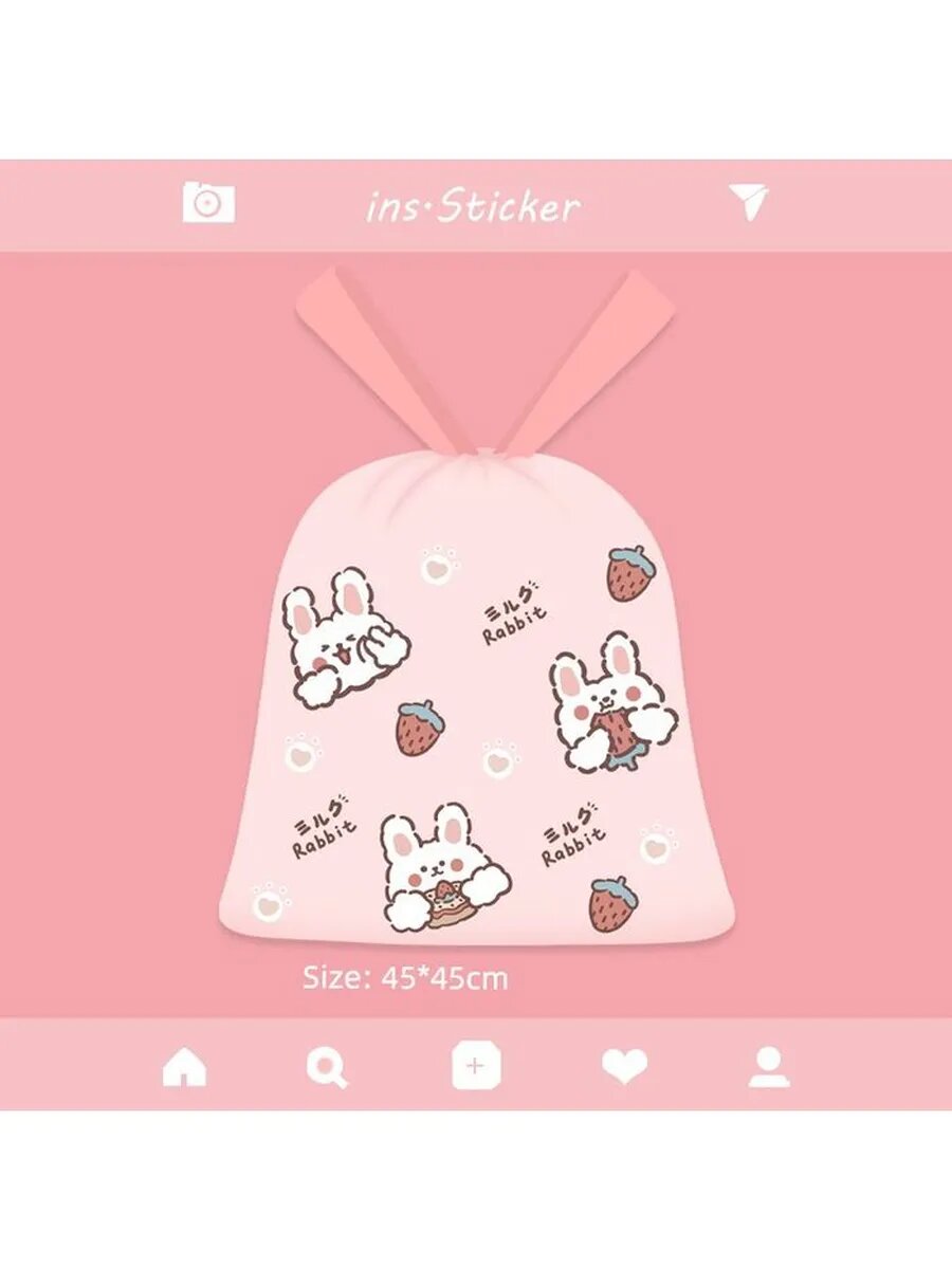 Пакеты мусорные 3 рул. - Клубничный кролик, утолщенные