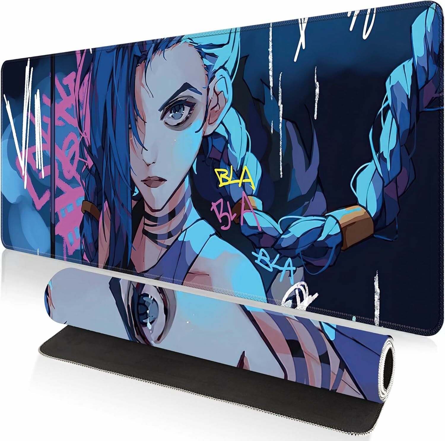Коврик для мыши Large game pad 800x300x3mm для мыши и клавиатуры, поверхность не скользящая и водонепроницаемая, паттерн аниме милая девушка, подходит для соревновательных игровых лиг, 1x