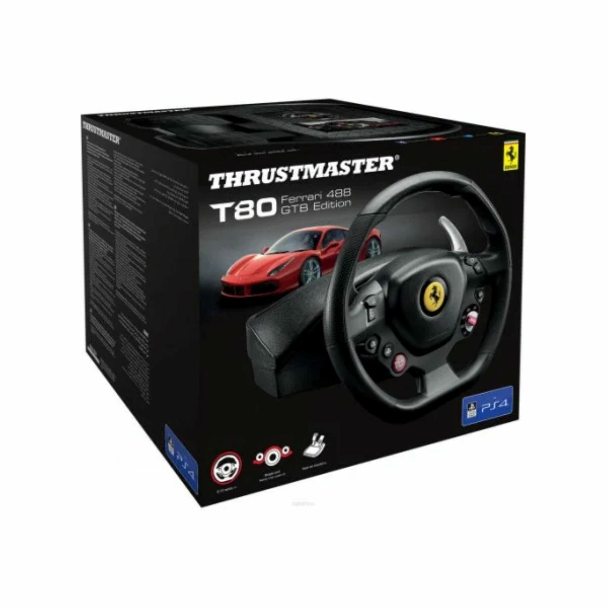 Руль Thrustmaster T80 "Ferrari 488", для PS4, с обратной связью, черный