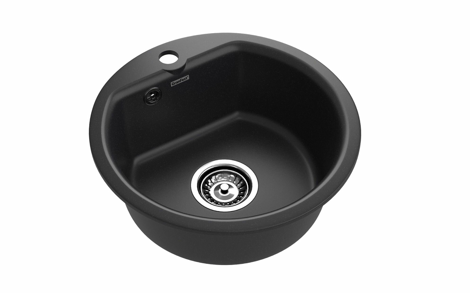 Мойка круглая врезная искусственный камень ЭкоМ 43.4 см, черный