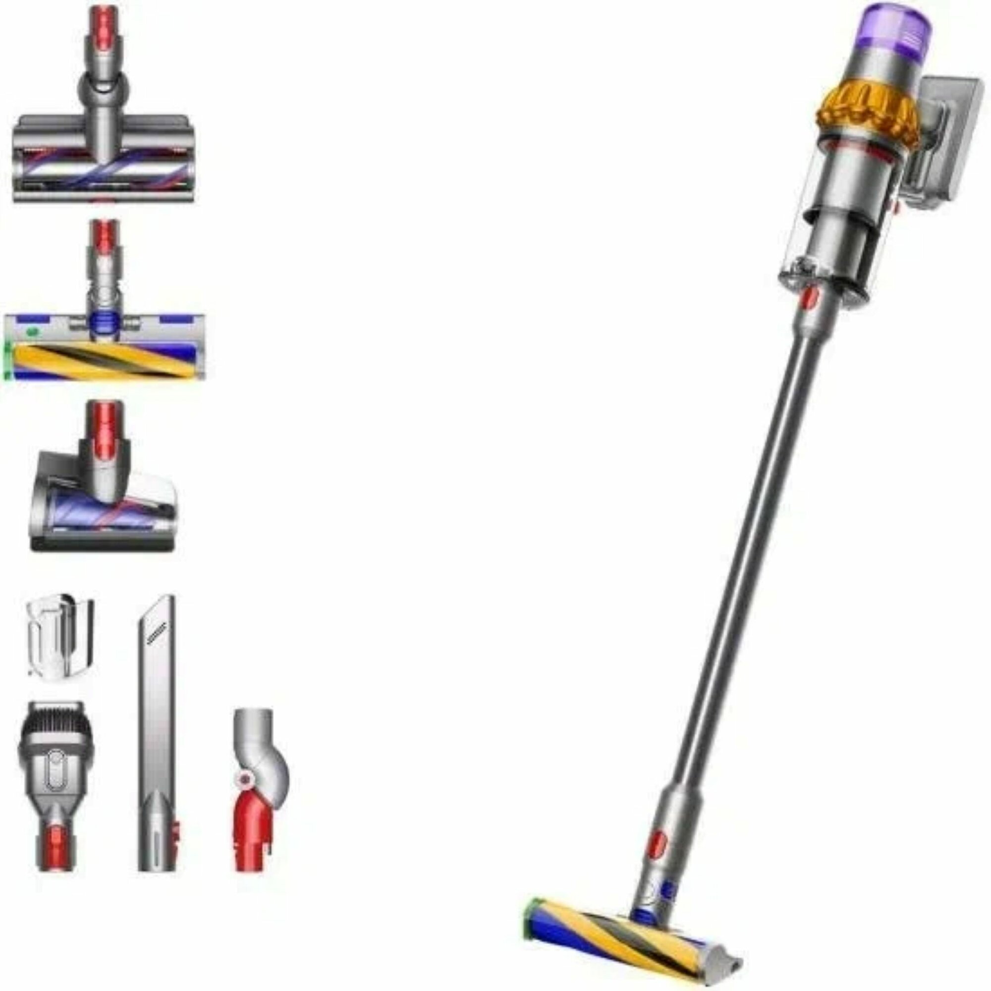 Пылесос Dyson V15 Detect Absolute, серебристый, с подсветкой