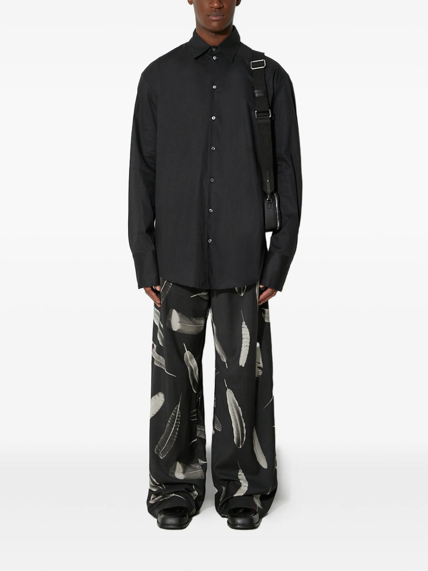 Брюки классические MARCELO BURLON, размер 50, черный — фото 1