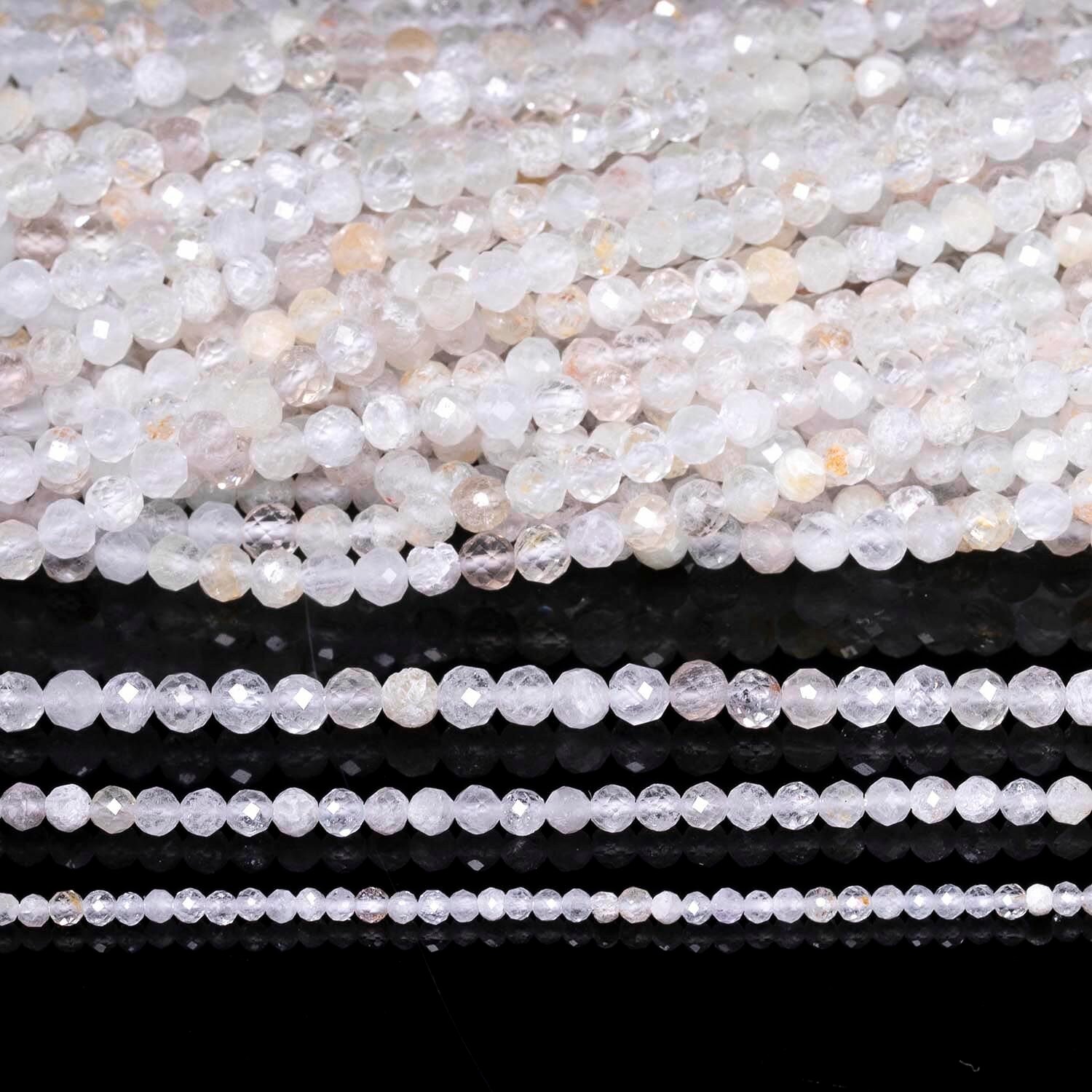 Бусины из камня белый топаз 4мм граненые бусины аксессуары 37см