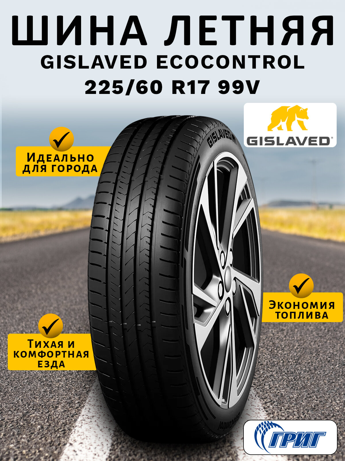 Gislaved EcoControl Шины летние для легкового автомобиля 225/60 R17 99V