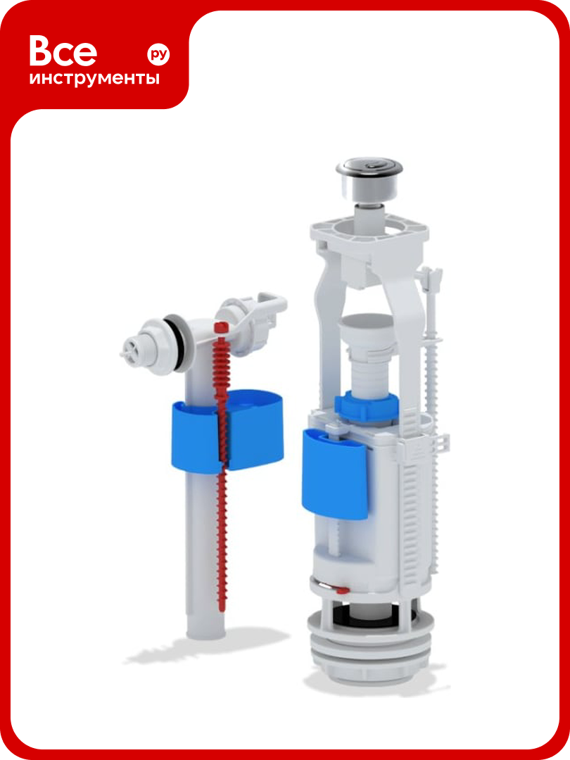 Набор с боковой подводкой АНИ Пласт 1 1/2 пластик двойная кнопка, эконом, белая. WC3050C
