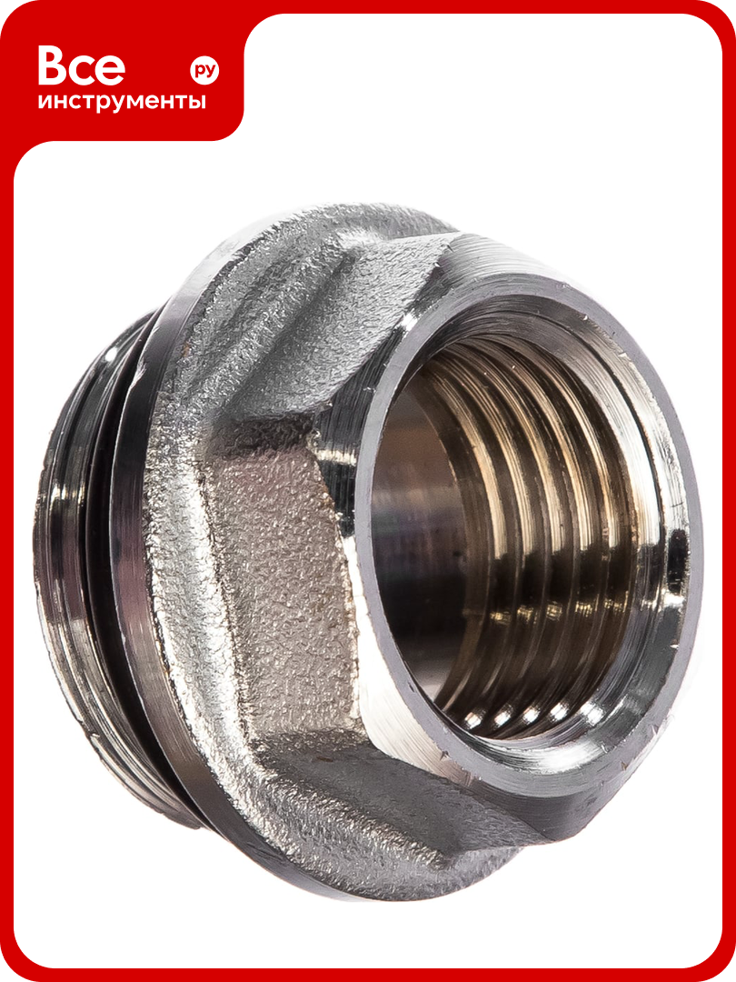 Хромированный концевой переходник FAR 3/4"НР х 1/2"ВР FK 4200 3412, с хромовым покрытием, внутренне‑наружное соединение