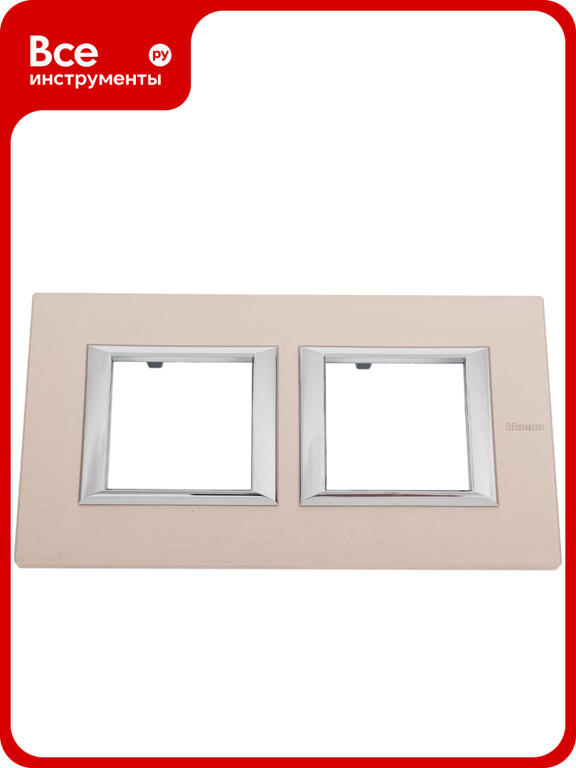 Рамка Legrand Axolute 2x2П 71мм горизонтальная, титан HA4802M2HNX