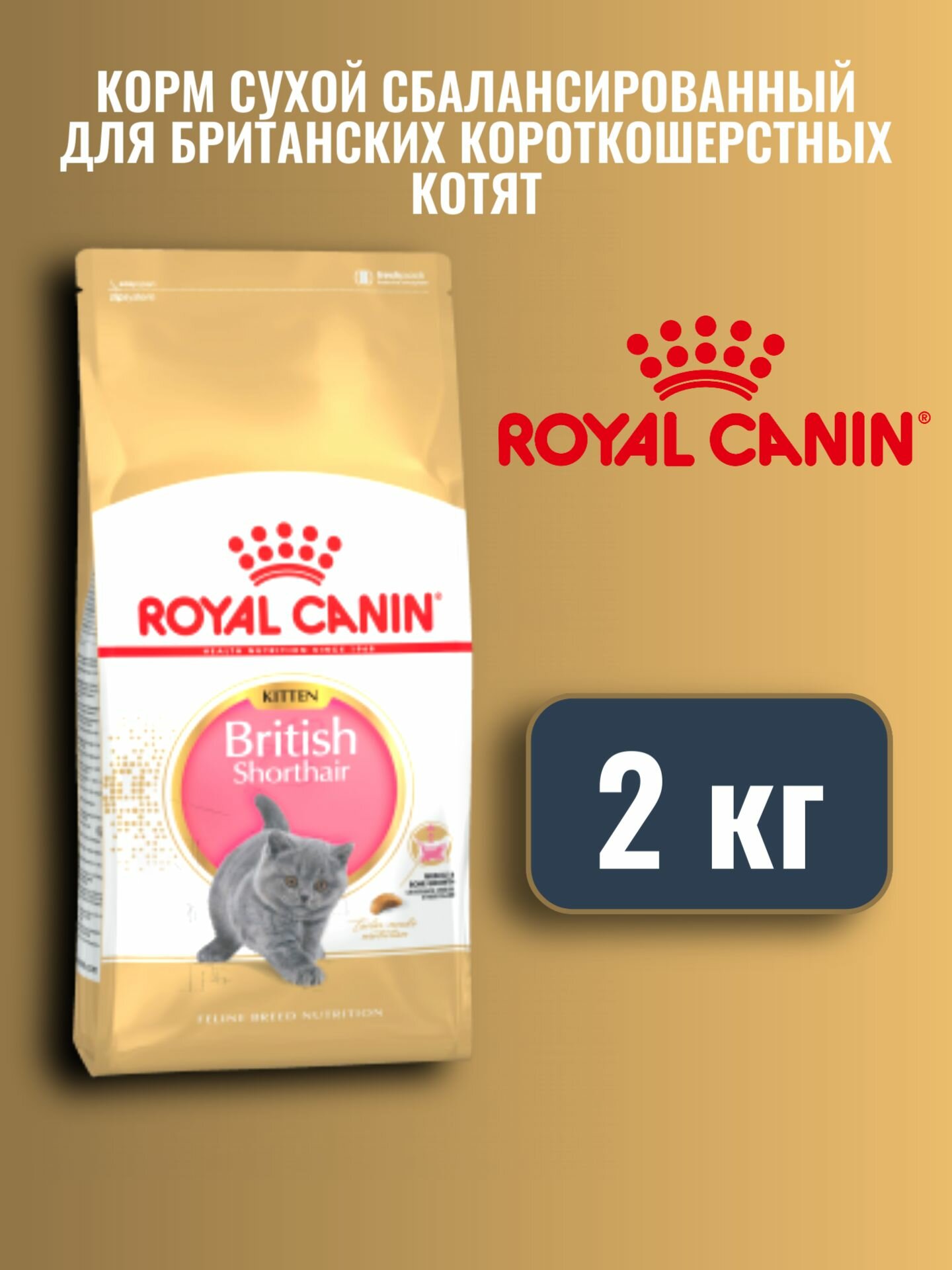 Royal Canin / Сухом корм British Shorthair Kitten, Британская Короткошерстная Киттен, 2 кг